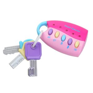 stjoyopy musical smart remote car key toy with sound and light for baby, kids and toddlers (not included batteries) (pink)