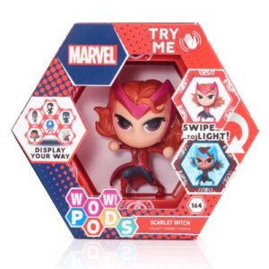 wow! pods avengers collection - scarlet witch | superhero light-up bobble-head figure | official marvel collectable toys & gifts,4 inches