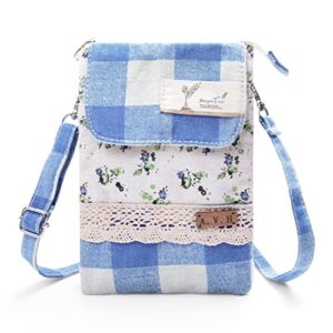 lasszone 5 pockets canvas crossbody bag purse for women summer beach bag shoulder bags phone bag travel bag pouch bags