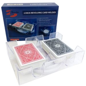 yuanhe 2 deck rotating-revolving playing card tray, card holder