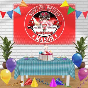 buccaneers tom brady 1 birthday banner personalized party backdrop decoration 60x42 inches - 5x3 feet