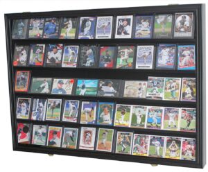 large 55 sleeved sports card display case for football baseball basketball hockey comic trading cards picture cards in sleeves, not for graded cards holders