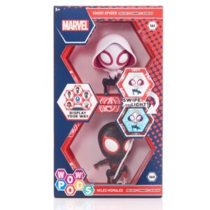 wow! pods spiderman twin pack - light-up bobble-head figures | marvel miles morales & spider gwen, 4 inches