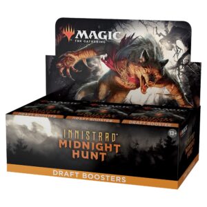 magic: the gathering innistrad: midnight hunt draft booster box | 36 packs (540 magic cards)