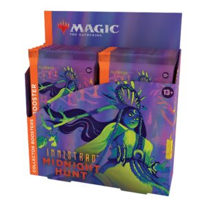 magic: the gathering innistrad: midnight hunt collector booster box | 12 packs (180 magic cards)