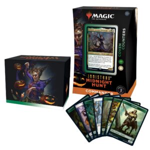 magic: the gathering innistrad: midnight hunt commander deck – coven counters (green-white)