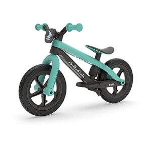 chillafish bmxie² lightweight balance bike with integrated footrest and footbrake for kids ages 2 to 5 years, 12-inch airless rubberskin tires, adjustable seat without tools, minth