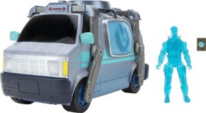 fortnite feature deluxe reboot van vehicle, electronic vehicle with 4-inch articulated reboot recruit (jonesy) figures and accessory