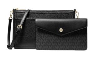 michael michael kors maisie medium pebbled leather 3-in-1 crossbody bag - black