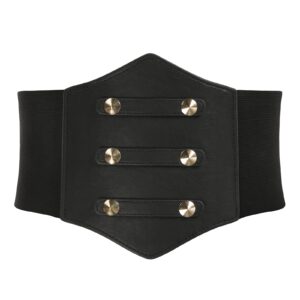 grace karin womens vintage cinch belt corset elastic waistband waspie(xl, a-rivets black)