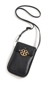 tory burch women's miller phone crossbody, black, one size