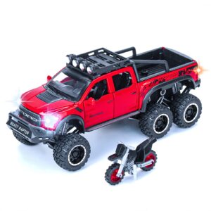 toy trucks pickup model cars f150 metal diecast cars trucks for 3 year old boys and up (red)