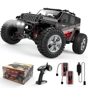 caivun 1:14 scale big rc car, rc cars 4wd off road hobby trucks 40+ km/h high speed remote control car with two 1500mah batteries, 2.4ghz all terrain toy vehicle crawler gift for adults teens boys