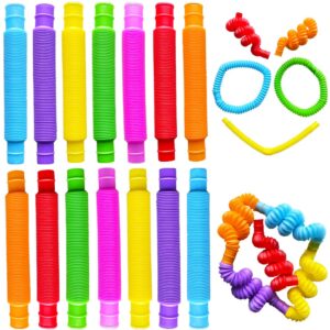 pop tubes, 14pack pop tube fidget toys for kids and sensory toys for children and adult, fidget tubes for stress and anxiety relief, learning toys for toddlers