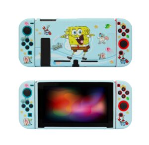 mudevil protective case for nintendo switch - spongebob squarepants - soft anti-scratch shockproof slim cover case for nitendo switch and joy-con