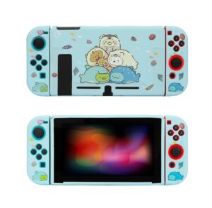 mudevil protective case for nintendo switch - sumikko gurashi in sea - soft anti-scratch shockproof slim cover case for nitendo switch and joy-con