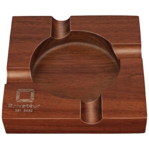 privatéur cigar cigarettes wooden ashtray- ashtrays for men luxury, accessories, gift set men, outdoor ash tray, home ashtrays, vintage large trays patio/ garden/ indoor, 5.9 x 1.18in, (pvta4)