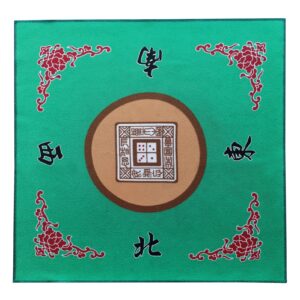 seetooogames 31.5 inches green mahjong table cover, non-slip mat,for poker, cards, mahjong, paigow, and tile games (green)