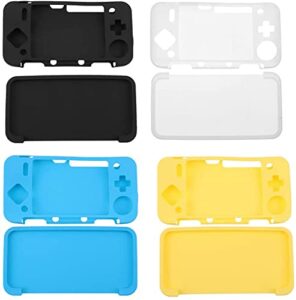 melocyphia soft silicone case cover for new 2ds xl ll durable gel rubber protective case replacement (black)