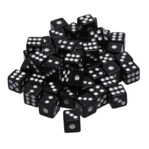 monleyta 100 pieces 8mm acrylic dice gaming dice standard six sided decider board game dice black