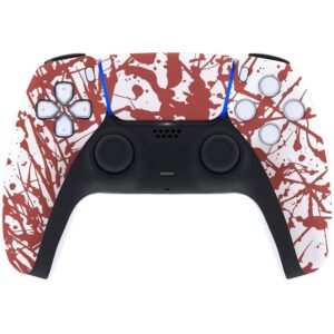 custom un-modded wireless pro controller compatible with ps5 exclusive unique design (blood splatter)