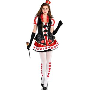 amscan red queen of hearts costume set - large (10-12) 1 set - fancy dress outfit perfect for halloween, parties & events