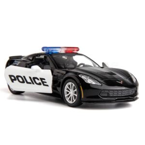 rmz city compatible for chevrolet calvert c7 police car model 1:36 diecasting alloy toy car, pull back vehicles toy car for toddlers kids boys girls gift