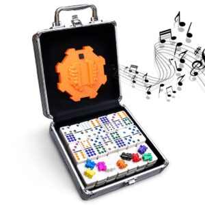 yinlo mexican train dominoes set, hub with real train sound, double 12 colored dot