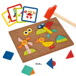 tookyland fine motor toys, toy hammer and nails game is montessori toys that exercise children's hands-on skills and develop their imagination for kids