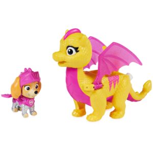 paw patrol, rescue knights skye and dragon scorch action figures set, kids toys for ages 3 and up