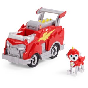 paw patrol, rescue knights marshall transforming toy car with collectible action figure, kids toys for ages 3 and up