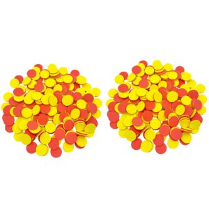 seetooogames 1 inch two-color counters, red/yellow, educational counting, sorting, patterning, grouping & math bingo chips, 400 pieces