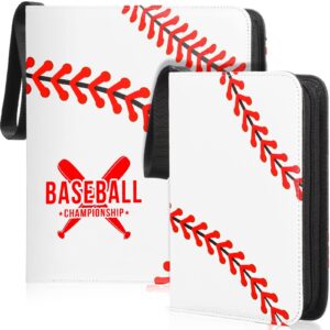 2 pieces 1040 pockets card binder sleeves for trading card collection storage, card sleeves card holder album protectors set for sport card, 2 designs (baseball)