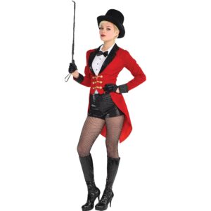 amscan circus master halloween costume for women - includes jacket, shorts and bodysuit, medium (6-8)