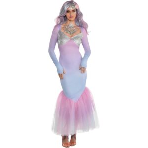 amscan enchanting pastel colors mystical mermaid costume - 1 pc - perfect for little dreamers, large (10-12)