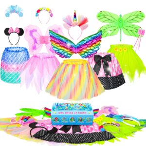 jeowoqao little girl dress up costumes pretend play costumes princess role play 13pc mermaid fairy costume for toddler age 3 4 5 6 years