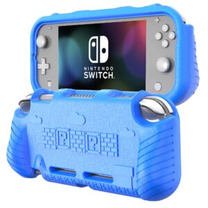 lordtec kids protective case for nintendo switch lite grip case with 6 game card slots, protective cover with comfort ergonomic grip design,shock-absorption and anti-scratch design (blue)