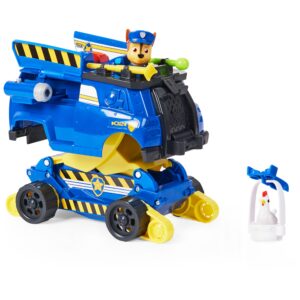 paw patrol, chase rise and rescue transforming toy car with action figures and accessories, kids toys for ages 3 and up