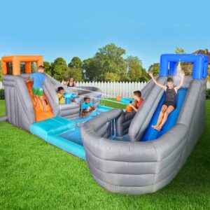 hasbro super soaker ultimate water park – head to head battle arena mega inflatable bounce house for ultimate water battles