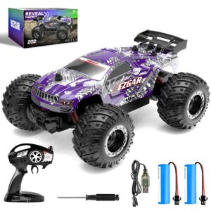 bezgar tm202 toy grade 1:20 scale remote control car,2wd top speed 15 km/h electric toy off road 2.4ghz rc monster vehicle truck crawler with 2 rechargeable batteries for boys kids and adults