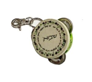 tof miriam geulah keylime green mini tambourine keychain, s