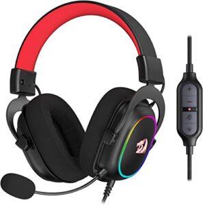 redragon h510 zeus-x rgb wired gaming headset - 7.1 surround sound - 53mm audio drivers in memory foam ear pads w/reliable fabric cover- multi platforms headphone - usb powered for pc/ps4/ns