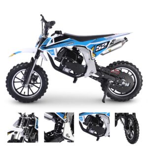 aluminum frame 52cc 2-stroke kids dirt off road mini dirt bike, gas motorcycle for age 8 and up (not ca compliant)