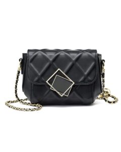 yxbqueen women's small bags black chain crossbody purse quilted pu leather shoulder bag with chain strap