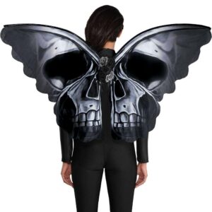 amscan skeleton butterfly wings for women, halloween costume accessories, one size, black and white