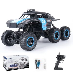 rc car crawler hobby truck 6wd 1:12 large scale remote control car off road climbing vehicle toy with big led light super powerful monster truck, all terrains remote control car for kids adults