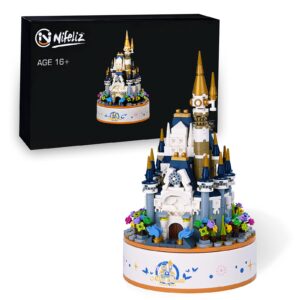 nifeliz castle music box building block set. construction set to build, assembly toy for teens and adult, makes a great gift for people who like castle. new 2023 (617 pcs)