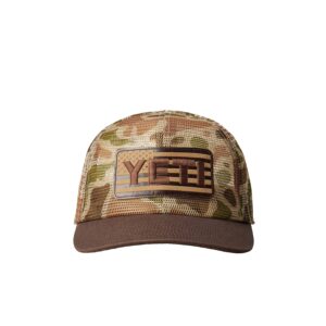 yeti usa flag hat, brown/camo, one size