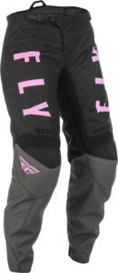 fly racing 2022 youth girl's f-16 pants (grey/black/pink, 26)