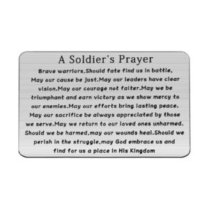 wsnang soldier gifts metal wallet insert card soldier’s prayer military deployment gifts for army navy soldier gift (soldier’s prayer insert card)